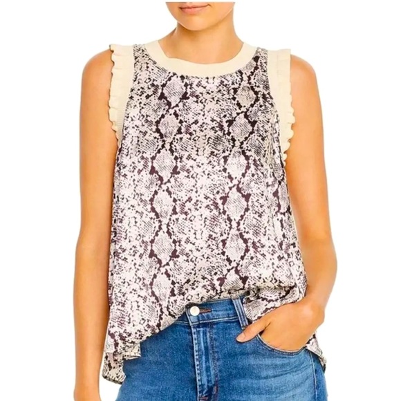 cinq a sept | Tops | Cinq A Sept Python Print Satin Top In Cream Size S ...